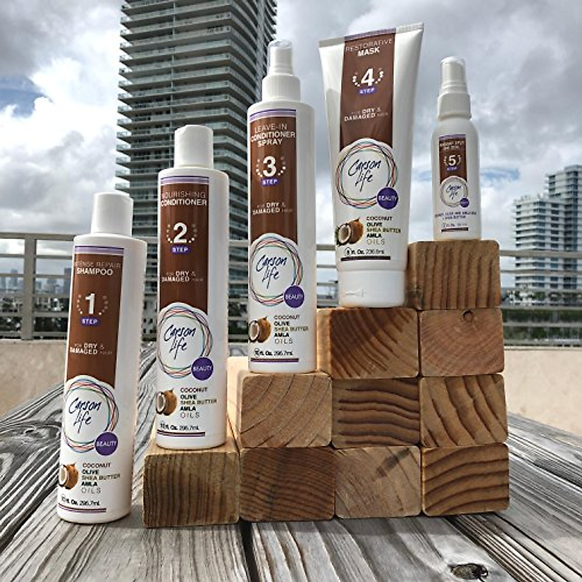 CARSON LIFE Radiant Split End Repair Conditioner - For Dry or Damaged Color Treated Hair - Sulfate and Paraben Free - With Coconut, Olive, Amla Oils, and Shea Butter - Made in USA