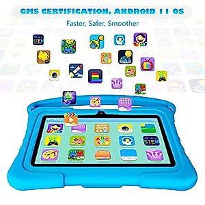 ATMPC Tablet for Kids, Kids Tablet, 7 Inch Kids Tablets 32GB ROM 3GB RAM Android11 Tablet for Kids 3-14 with 2.4G WiFi, GMS, Eye Protection, Educational, Parental Control, Tablet with Silicone Case