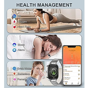 Iaret Smart Watch for Women (Call Receive Dial), Smart Watches for Android iOS Phones Smartwatch with AI Voice Control Heart Rate Sleep Monitor Pedometer Waterproof Activity Tracker Silver