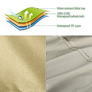 BullStar Patio Swing Chair Cover 3 Triple Seater Outdoor Hammock Cover Waterproof Windproof Furniture Protector 87 Inch LX67 Inch HX50 Inch W,Beige