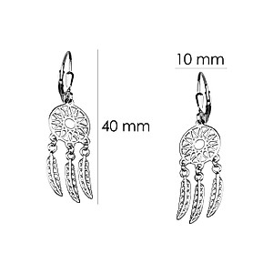 SOFIA MILANI - 925 Sterling Silver Earrings for Women - Dream Catcher Dangle Earrings - 20450