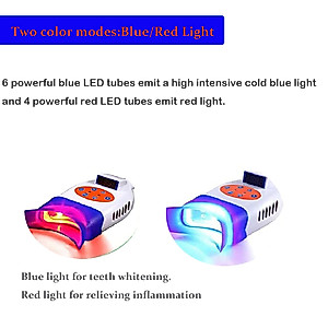 Teeth Whitening Lamp 36W Floor Stand Type Dental Cold Teeth Bleaching Machine for Clinic and Beauty Accelerator Bleaching System with 10pcs LED Blue Light Blue/Red Light 2 Colors(US Shipping)