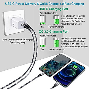 USB C Wall Charger, PD Charger Adapter, 3Pack 20W Power Delivery +Quick Charge 3.0 Dual Port Fast Charger Block Wall Plug for iPhone 14 13 12 11 Pro Max Mini 10 SE XR XS X,Samsung S23 S22 S21 S20 A13