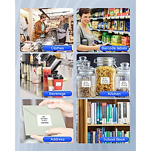 CLABEL 221D Bluetooth Barcode Label Printer: 2 Inch Desktop Label Maker Thermal Barcodes Printer for Address Shipping Warehouse with 1 Roll 40x30mm Label