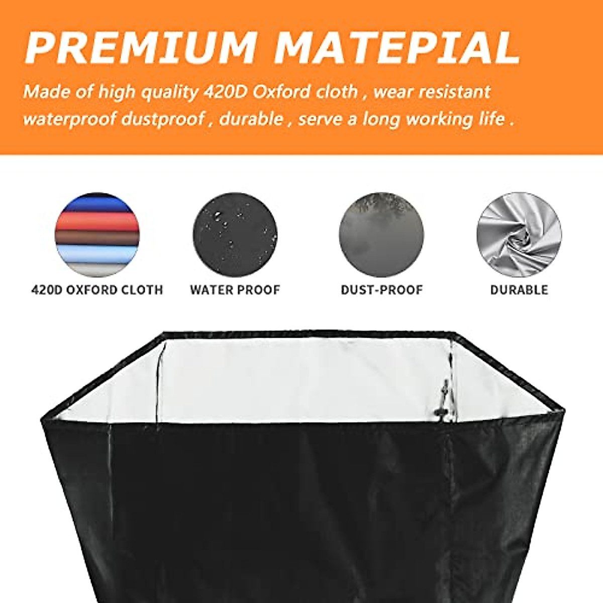 Garden Hose Reel Cover, Outdoor Portable Waterproof Dustproof Garden Free Standing Water Hose Reel Protective Cover for Veranda Patio furniture Rolling Hose Cart Black