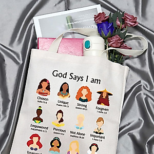 GJTIM Fairy Tales Gift Movie Princess Fan Gift Cartoon Movie Merchandise Gift Princess Accessories Bag Princess Themed Tote Bag (God Says Tote)