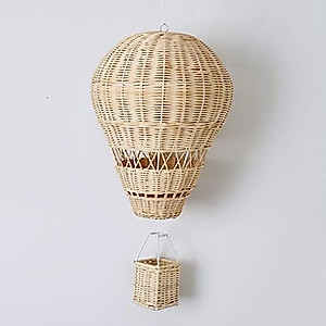xiuersty Rattan Hot Air Balloon Wall Decor Woven Wall Hanging Hot Air Balloon for Kids Room Art Photography Apartment Dorm Room Backdrop Pendant Decoration