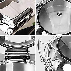 UZOURI Stainless Steel Chafing Dish, Chafing Dish Set Food Warmer Buffet Chafing Dishes Set for Catering Buffet Warmer with Hydraulic Flip, for Buffet Catering(Color:Square Section) (Square Section)
