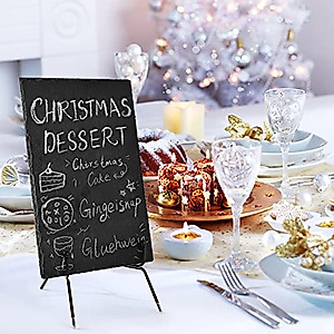 LAVEMCH 4 Pack Slate Cheese Boards, 12” x 8” Charcuterie Boards Sussi Plate Stone Tray with 4 Pieces Soapstone Chalks for Cheese, Meats, Appetizers, Dried Fruits, Gourmet, Black