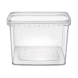 64-oz. Square Clear Deli Containers with Lids | Stackable, Tamper-Proof BPA-Free Food Storage Containers | Recyclable Space Saver Airtight Container for Kitchen Storage, Meal Prep, Take Out | 20 Pack