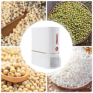 LOYALHEARTDY 22 Lbs Rice Dispenser with Airtight Locking Lid, Large Grain Container Storage with Lid Measuring Cylinder Moisture Proof Household Cereal Dispenser Bucket for Kitchen Soybean Corn