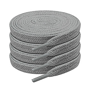 Endoto 2 Pairs Shoelaces for GG Sneaker Flat Shoe Laces Replacement Shoes Strings(Color:Grey,Size:38Inch)
