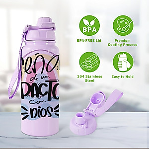 FECBK 4 Pack Sublimation Water Bottle Blanks 25 oz Sublimation Sports Water Bottles with Lid and Portable Rope Stainless Steel Insulated Sublimation Tumbler Blanks Flask for Sports Travel Gym, Purple