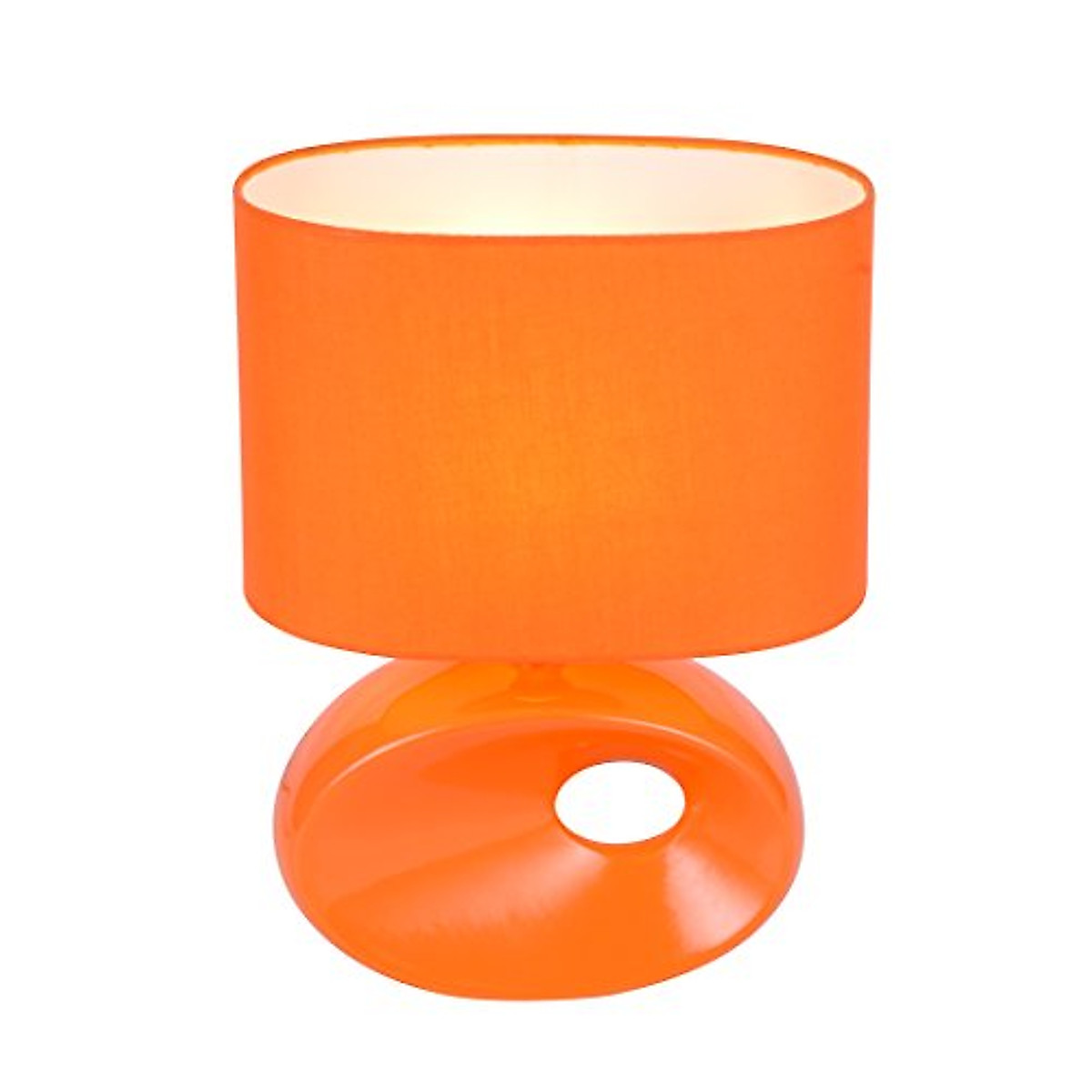 Lite Source LS-22315ORN Hennessy Table Lamp, 5" x 9" x 12.5",Ceramic, Fabric, Orange