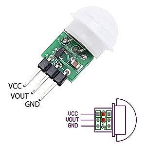 Stemedu HC-SR312 AM312 Mini PIR Human Body Motion Sensor Module Pyroelectric Infrared IR Distance Detector for Arduino (Pack of 5)