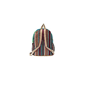 Hemp Backpack | 100% Pure Hemp - All Natural Handmade Multi Pocket Large Laptop Backpack | Travel Backpack - for Women and Men | Laptop Sleeve -Water Bottle Pockets | Boho Hippie - Rainbow