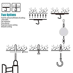 KIWI design VR Cable Management for Meta Quest 3/2/1, Ceiling Pulley System for HTC Vive/Vive Pro/Rift/Rift S/Link Cable for Quest/Valve Index VR Accessories (White, 6 Pack)