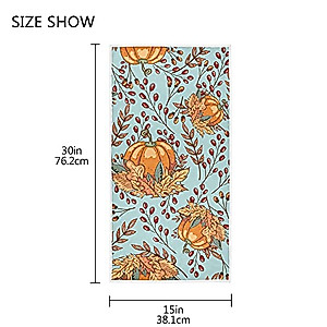 Autumn Pumpkin Leaves Soft Hand Towels for Bathroom 30X15,Decorative Fall Seasonal Vegetables Kitchen Dish Fingertip Towels Washcloth for Guest Gift Home Family