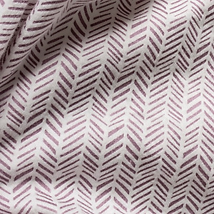 Lilac Herringbone Fitted Crib Sheet -100% Cotton; White, Pink; Fully Elasticized; 10-Inch Pockets; Fits Standard Crib Mattress 28 in x 52 in;