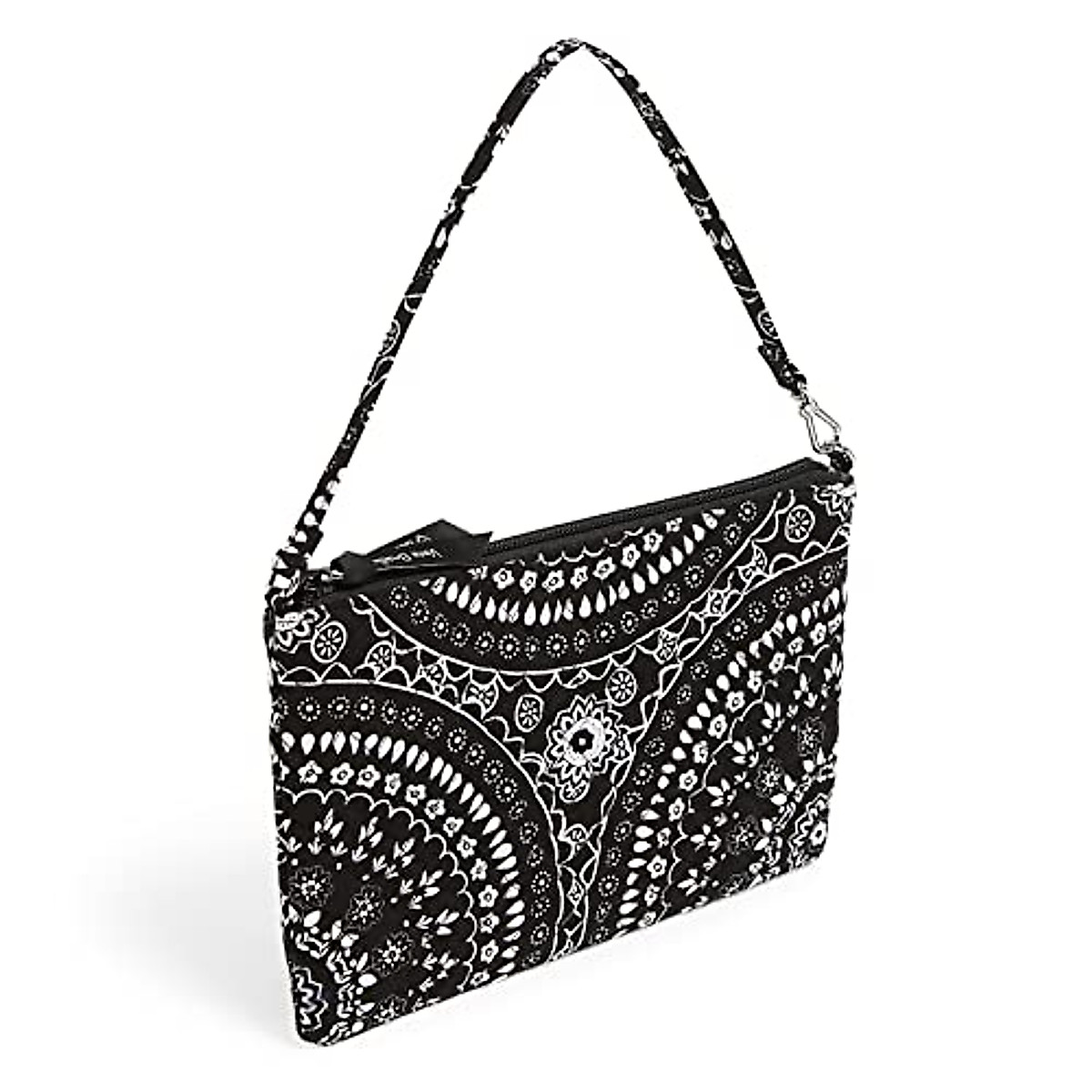 Vera Bradley Women's Cotton Convertible Wristlet With RFID Protection, Black Bandana Medallion, One Size