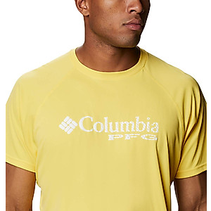 Columbia Men's PFG Respool Knit Short Sleeve, Sun Glow, Large