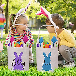 Easter Baskets for Boys Girls, Personalized Easter Basket, Blue Bunny Easter Basket, Kids Easter Basket Idea, Easter Hunt Basket