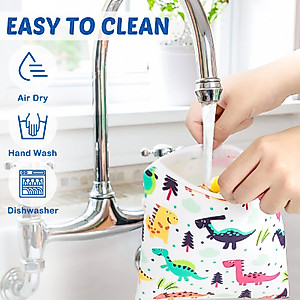 12 Pieces Reusable Snack Bags for Kids Zipper Snack Pouches Washable Silicone Sandwich Bags Food Safety Snack Bags Dual Layer Bag (Funny Style)