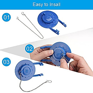 Hibbent 3 Pack Universal Toilet Flapper Chain Replacement Kit,Stainless steel,Including 12-Inch Chain,Hook,Ring