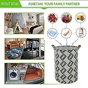 ASKETAM Fabric Laundry Basket Canvas Laundry Hamper for Dirty Clothes Toy Organizer Kid Nursery Room Decor Basket(Double seven)