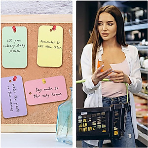 Koogel 300 Pieces 2.2 x 3.5 Inches Multicolor Kraft Paper Binder Ring Easy Flip Flash Card Study Cards/Memo Scratch Pads/Bookmark/DIY Greeting Card/Index Card Stock/Note Card(50 Sheets per Set)