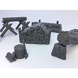 HERO Creations Lumber Mill RPG - Dungeons and Dragons - DND - Pathfinder - Diorama - Figurine Miniature (Gray/Unpainted)