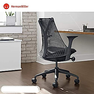 Arm Pads Caps Replacement for Herman Miller Fixed and Height Adjustable Armrest Sayl Office Chair, Black Vinyl (1-Pair)