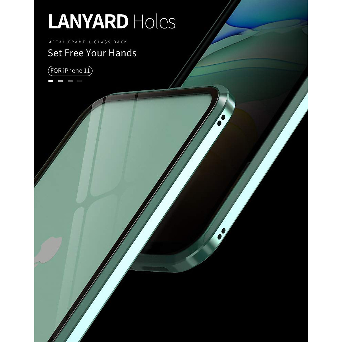 Guppy for iPhone 11 Magnetic Case, Case with Built in Privacy Screen Protector Anti Spy Tempered Glass Slim Metal Aluminum Shockproof Cover Hard Drop Proof Protective Wireless Charging Support