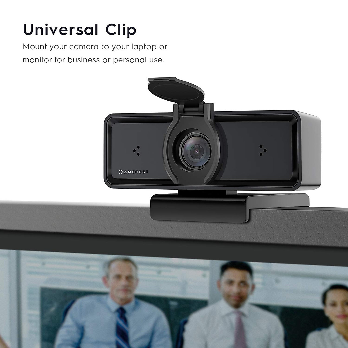 Amcrest 1080P Webcam with Microphone & Privacy Cover, 2 Noise-Cancelling Mics, USB Webcams for Desktop/Laptop PC Computer, Web Cam for Calls, Conference, Zoom, Skype, Online Classes, Meetings AWC2198