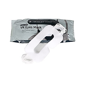 HEIXIAOYU 100 Pcs Disposable VR Face Mask Breathable Cover Eye Mask for VR Nonwoven Fabric Sanitary VR Mask Rift, VR Eye Cover Pad (White)