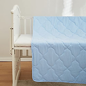 Down Alternative Toddler Quilt Comforter Super Soft Design for Baby Boys Girls, Breathable Quilted Crib for Winter Nap Sleeping Nursery Bed Light Blanket - 39”x59” Blue