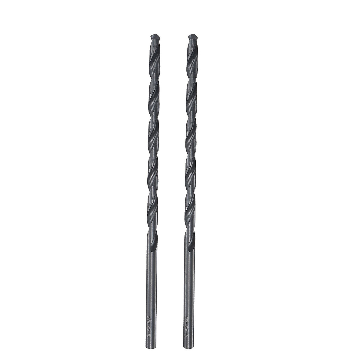 uxcell High Speed Steel Lengthen Straight Shank Twist Drill Bit Fully Ground Black Oxide 4.2mm Drill Diameter 120mm Total Length 65mm Drill Bit Length 2 Pcs