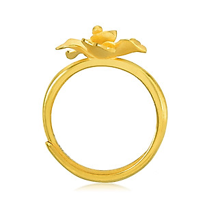 CHOW SANG SANG 999.9 24K Gold Price-by-Weight 5.24g Gold Floral Ring for Women and Wedding Occasion 90352R | Adjustable Ring