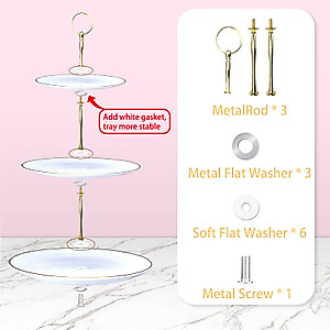 10 Pcs Cupcake Stand Set-Dessert Table Display Set-Cupcake Display Stand-Cupcake Tier Stand with 4X Large 3-Tier Cupcake Stands + 6X Appetizer Trays Perfect for Wedding Baby Shower Home Birthday