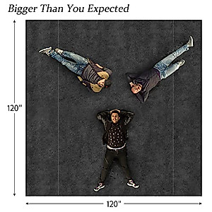 Edenleaf Oversized Blanket 120x120 Inches, Giant Huge Blanket 10'x10' Blanket for Bed, Sofa,Travel and Camping, Extra Large Big Soft Blanket Fits The Whole Family and Outdoor, Dark Grey 10x10 Blanket