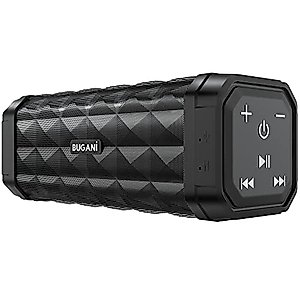 BUGANI Bluetooth Speaker M99 Portable Bluetooth Speaker 5.0, 100ft Wireless Range, Louder Volume, Stereo Sound, Amazing Bass, IPX5, Built-in Mic, Speaker for Home, Outdoors and Travel