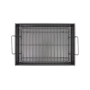 Chicago Metallic Professional Roast Pan with Non-Stick Rack, 13-Inch-by-9-Inch, Gray