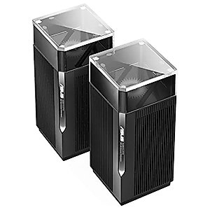 Asus ET12 AXE11000 Whole-Home Tri-Band Mesh WiFi 6E System Coverage up to 610 Sq. Mtr/6,000 Sq. ft.,11Gbps WiFi, 3 SSIDs, Free Security & Parental Controls, Dual 2.5G Ports LAN Aggregation 2 Pack
