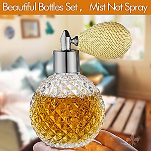 LINALL Perfume Bottle Vintage Atomizer Spray Bottle for Cocktail 100ml/3.4oz Empty Refillable Perfume Atomizer Glass Bottle Great for Perfume Home Decoration