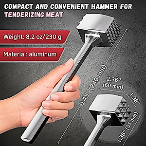Meat Tenderizer 1 pcs - Aluminium Meat Mallet - Dual-Sided Meat Tenderizer Tool Kitchen Meat Pounder Home Meat Hammer for Tenderizing Ice Steak - Stainless Veal & Chicken Safe Meat Beater 1309479