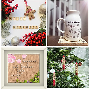 200 PCS Spelling Letters, DIY Making Spelling Crossword Game, Wood Letters Tiles