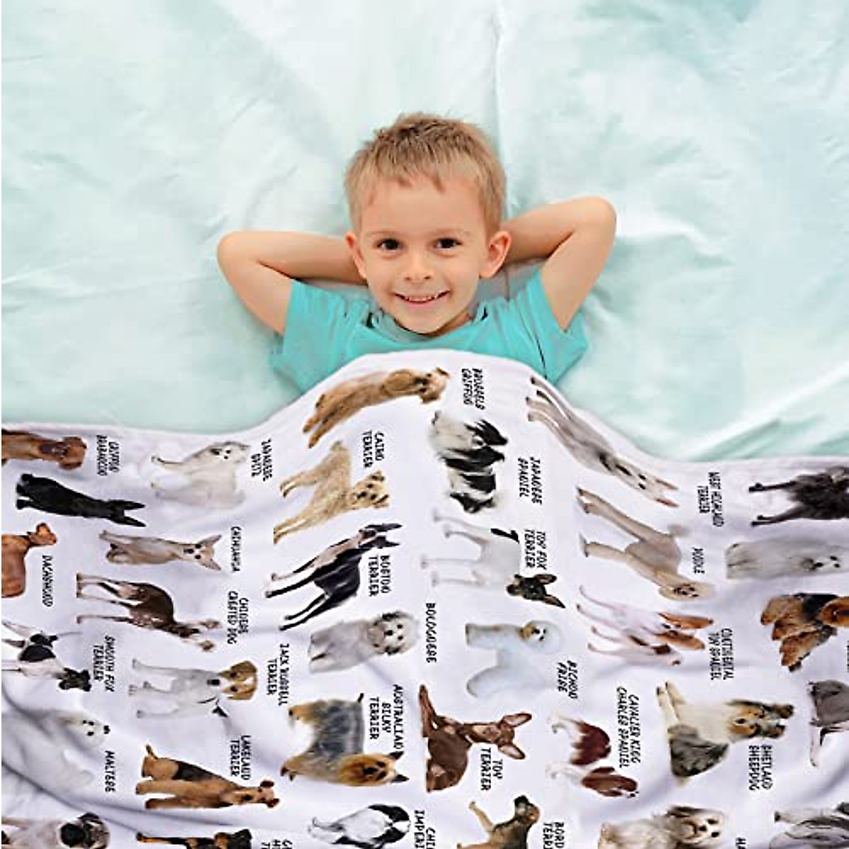 Dog Blanket for Adult Mens Womens, Ultra Soft Dog Throw Blanket for Dog Lovers, Lightweight Warm Cozy Blanket with Dog Pattern Plush Gifts for Christmas Thanksgiving Bed Couch Sofa 60x80in