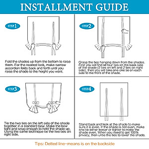 H.VERSAILTEX Blackout Room Darkening Curtain Balloon Curtains & Tie-up Curtains Bathroom Window Curtains Short Rod Pocket Curtain Panel - 42" Wide by 63" Long - Solid in Ivory/Cream