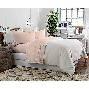 Brooklyn Flat Jersey Knit Sheet Set, King, Peach Blush