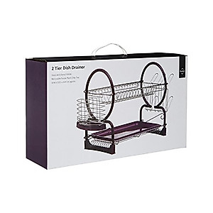Premier Housewares 2-Tier Dish Drainer - Purple